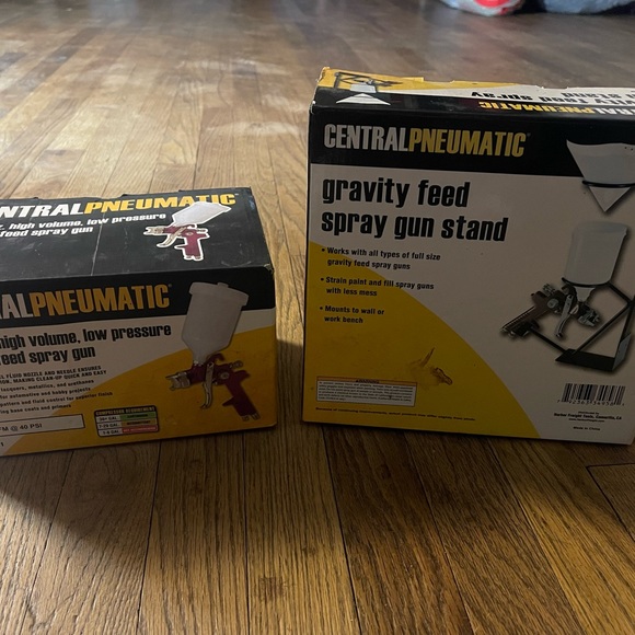 Central Pneumatic | Art | Central Pneumatic Gravity Feed Gun And Stand ...